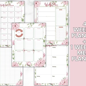 Floral Printable Planner Bundle | Printable to Do List | Daily Weekly ...