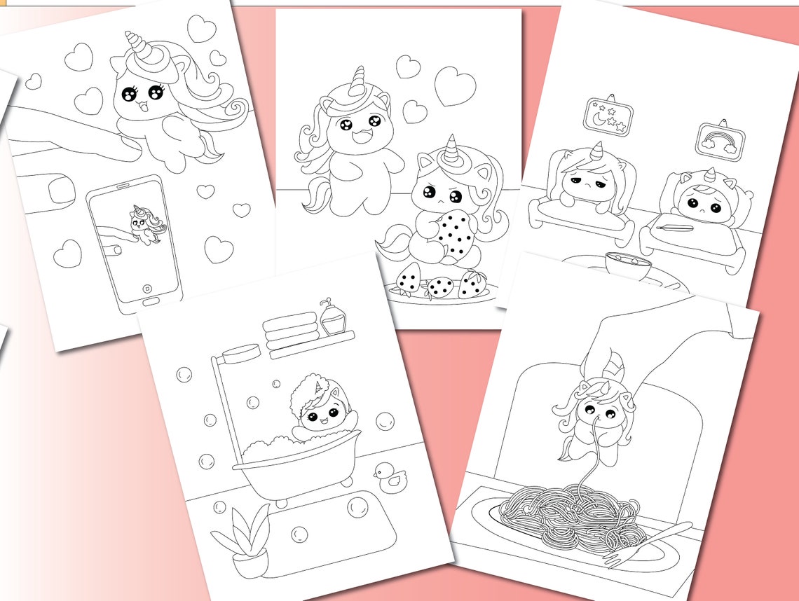 Unicorn Coloring Book Unicorn Printable Coloring Page for Kid Coloring ...