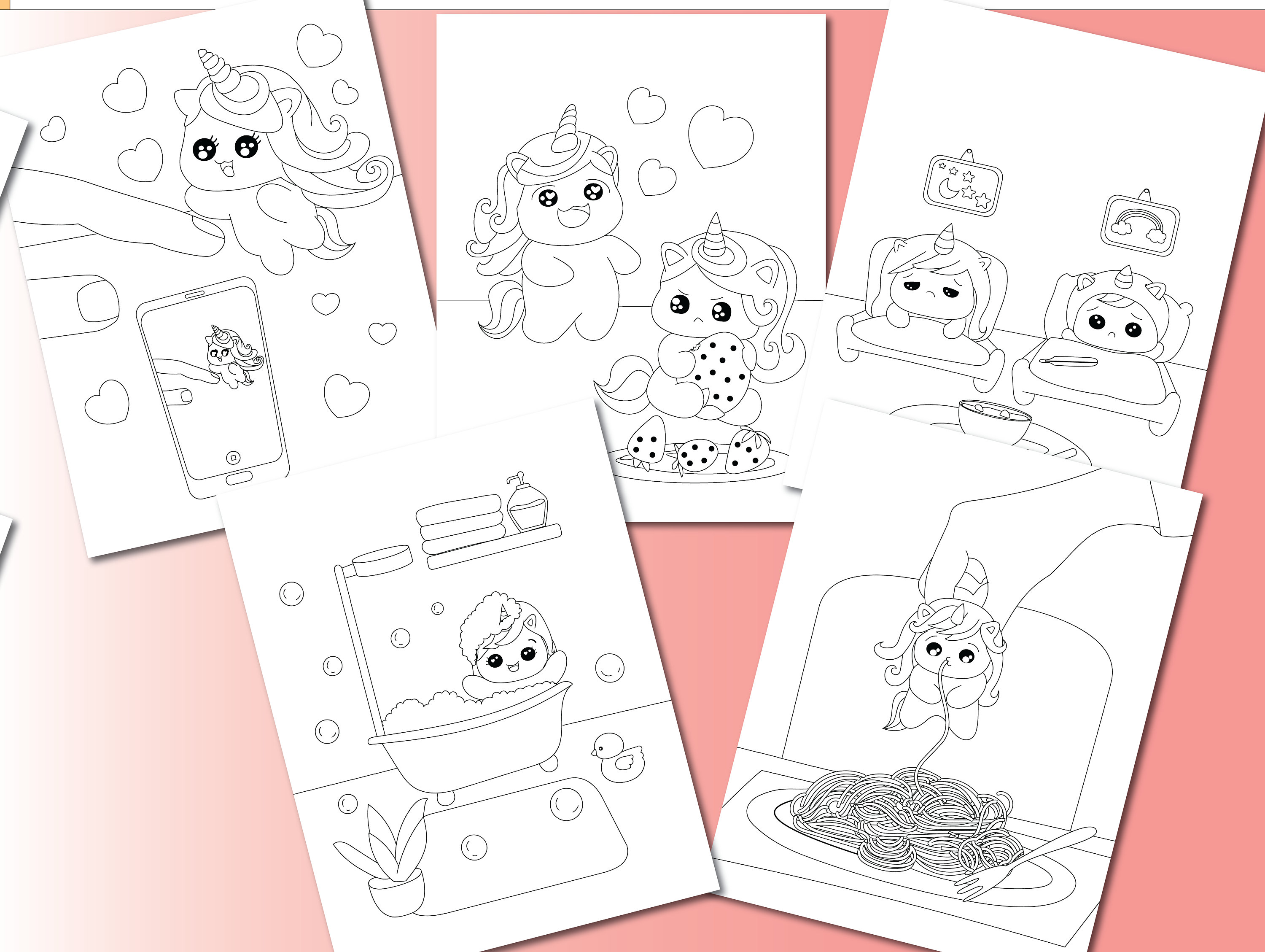 Unicorn Coloring Book Unicorn Printable Coloring Page for Kid Coloring ...