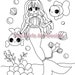 Happy Mermaids Coloring Pages Printable Coloring Page for - Etsy
