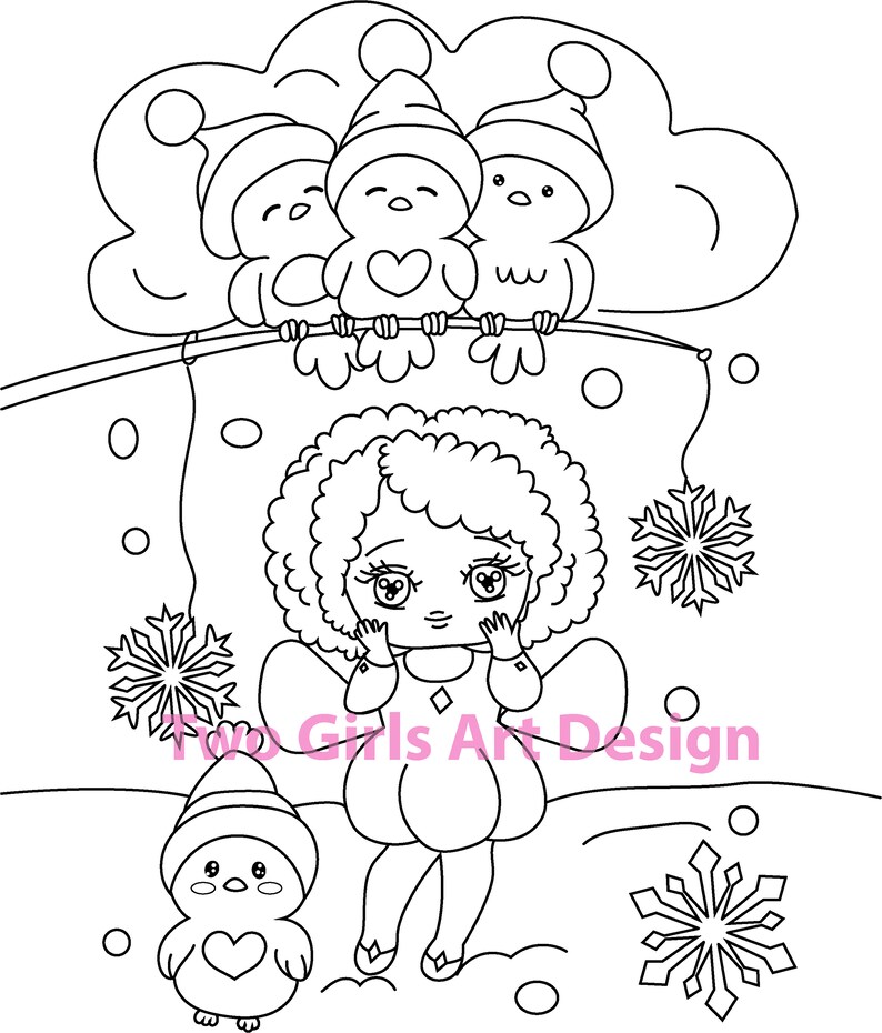 Cute Fairy Printable Coloring Page for Kids Coloring Page - Etsy