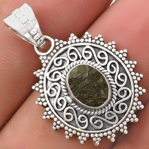 Tektite Silver Pendant, Tektite Rough, Women Pendant, 925 Sterling ...