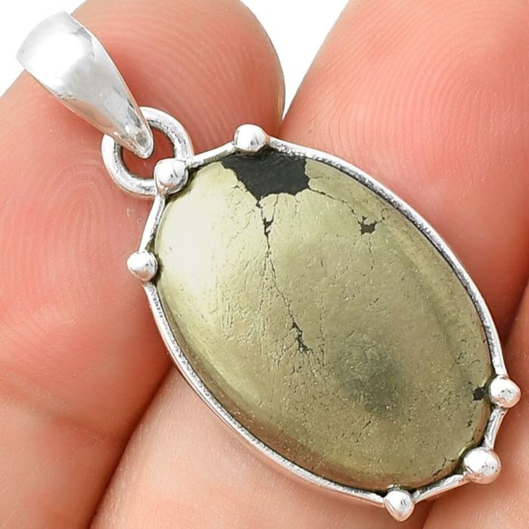 Apache Pyrite Gold Pendant, 925 Sterling Silver, Handmade Silver ...