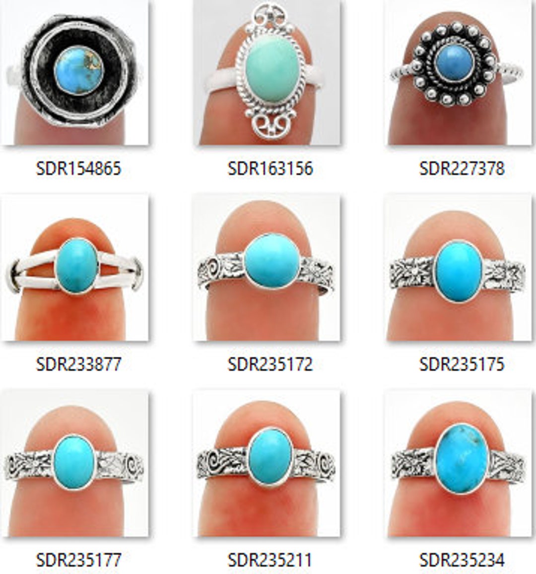 Natural Arizona Turquoise Rings for Her, With Healing 925 Sterling ...