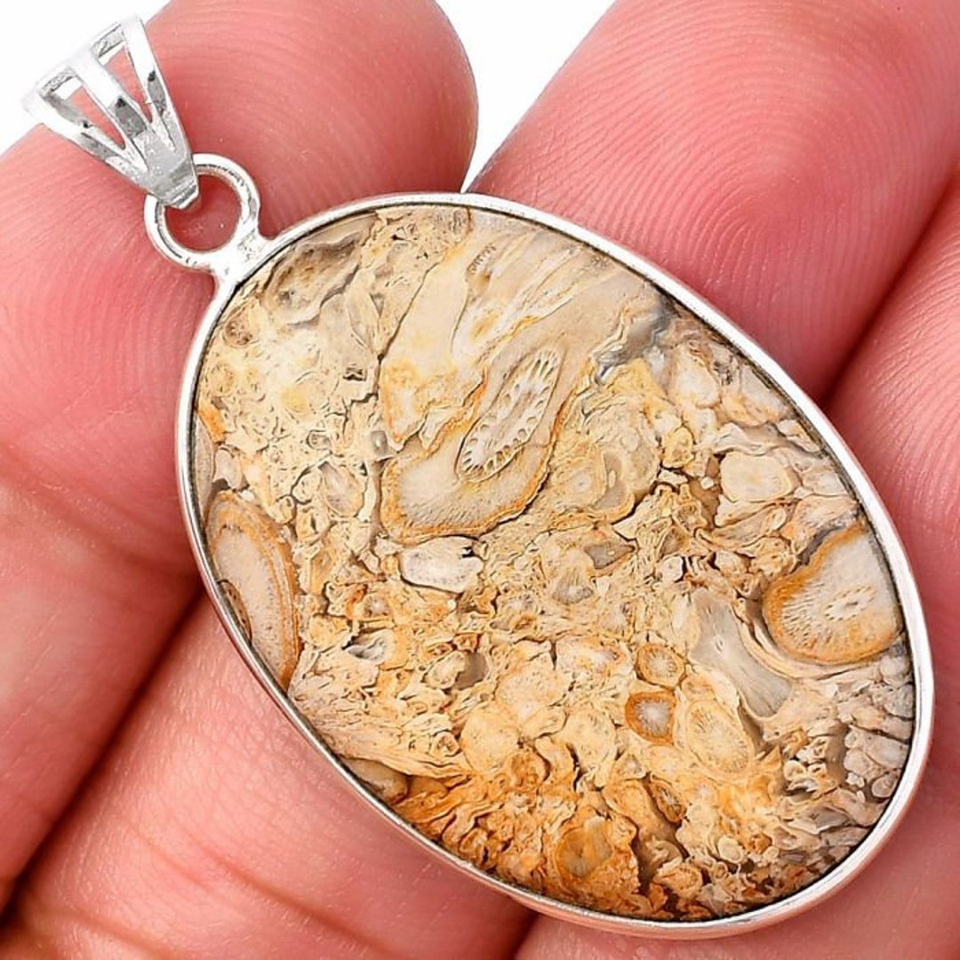 Rock Calcy Silver Pendant, Natural Calcy Gemstone Silver Pendant ...