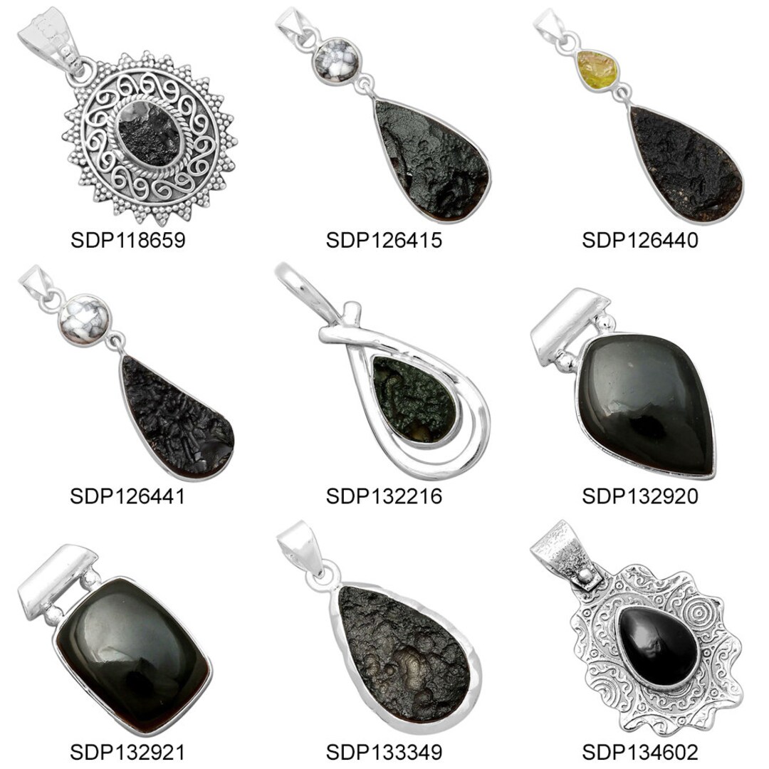 Tektite Silver Pendant, Tektite Rough, Women Pendant, 925 Sterling ...