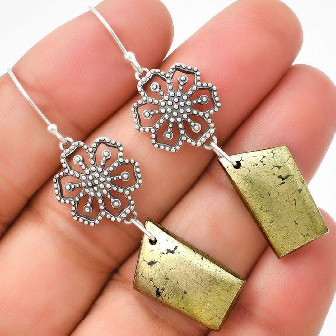 Rare Apache Gold Earrings, Gemstone Earrings, Apache Gold Dangle ...