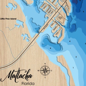 Digital File PDF, SVG - Matlacha Florida Map Bathymetric Depth Layers ...