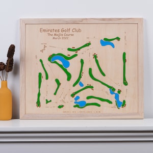 Personalized Custom Golf Course Map Gift | Bathymetry & Topography Map ...