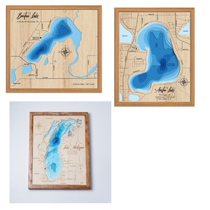 Digital File PDF, SVG - Gun Lake, Michigan Bathymetric Depth Layers SVG ...