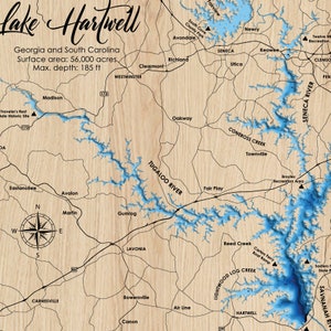 Digital File PDF, SVG - Lake Hartwell Georgia South Carolina ...