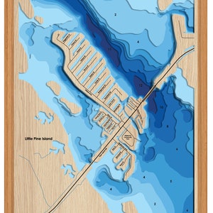 Digital File PDF, SVG - Matlacha Florida Map Bathymetric Depth Layers ...