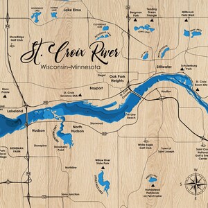 Digital File PDF, SVG - St Croix River Map Bathymetric Depth Layers SVG ...