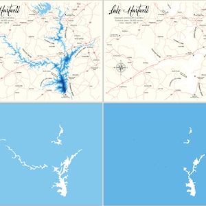 Digital File PDF, SVG - Lake Hartwell Georgia South Carolina ...