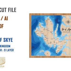 Digital File PDF, SVG - Isle of Skye United Kingdom Bathymetric Depth ...