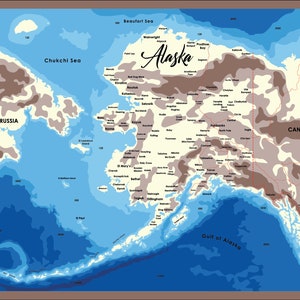 Digital File PDF, SVG - Alaska 3 Version Bathymetric Depth Layers SVG ...