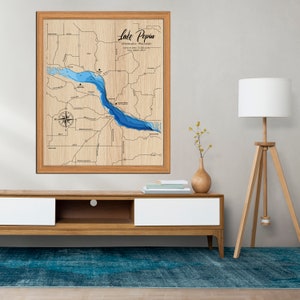 Digital File PDF, SVG - Lake Pepin Minnesota Wisconsin, Bathymetric ...