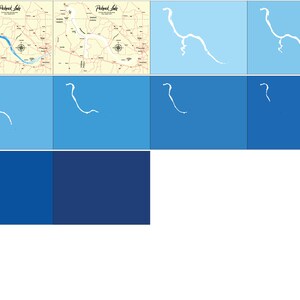 Digital File PDF, SVG - Pickwick Lake, Tennessee, Alabama Bathymetric ...