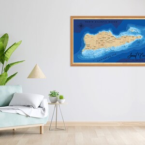 Digital File PDF, SVG - St Croix Island Usvi Map Bathymetric Depth ...