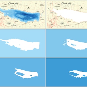 Digital File PDF, SVG - Oneida Lake, New York Map, Bathymetric Depth ...