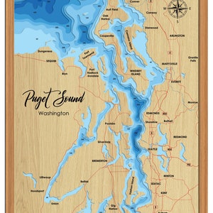 Digital File PDF, SVG - Puget Sound, Bathymetric Depth Layers SVG File ...