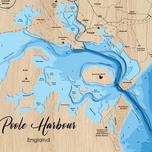 Digital File PDF, SVG - Poole Harbour England Map Bathymetric Depth ...