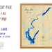 Digital File PDF, SVG - Long Lake Wisconsin Map Bathymetric Depth ...