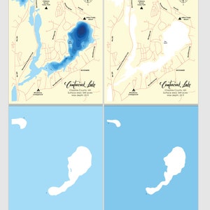 Digital File PDF, SVG - Contoocook Lake New Hampshire Map Bathymetric ...