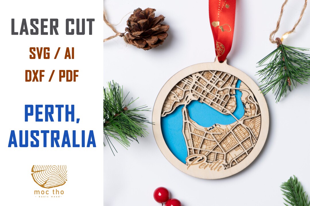 Digital File SVG Perth Australia City MAP Christmas - Etsy