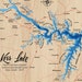 Digital File PDF, SVG - Kerr Lake North Carolina Map Bathymetric Depth ...