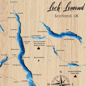 Digital File PDF, SVG - Loch Lomond Uk, Bathymetric Depth Layers SVG ...