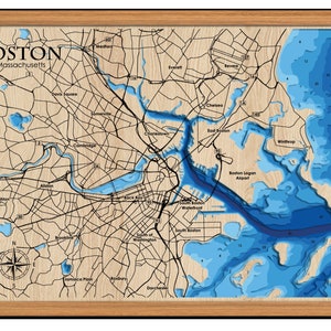 Digital File PDF, SVG - Boston Massachusetts, Bathymetric Depth Layers ...