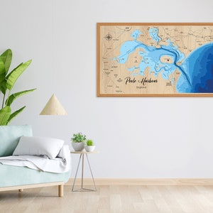 Digital File PDF, SVG - Poole Harbour England Map Bathymetric Depth ...