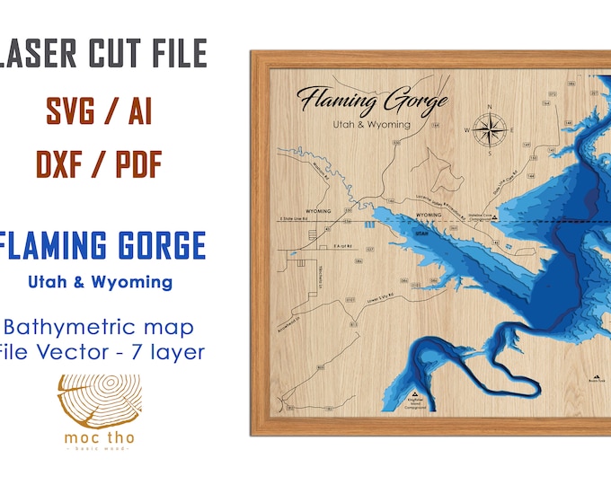 Flaming Gorge Printable Map, Flaming Gorge Utah Map, Flaming Gorge ...