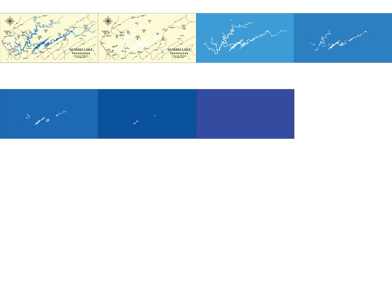 Digital File PDF, SVG - Norris Lake Tennessee Map Bathymetric Depth ...