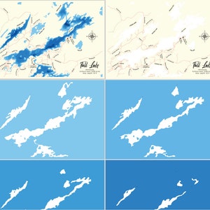 Digital File PDF, SVG - Fall Lake Minnesota Map Bathymetric Depth ...