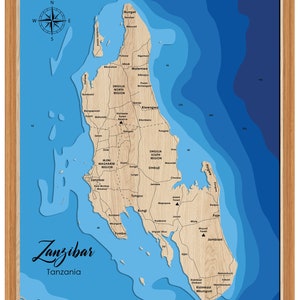 Digital File PDF, SVG - Zanzibar Tanzania, Bathymetric Depth Layers SVG ...