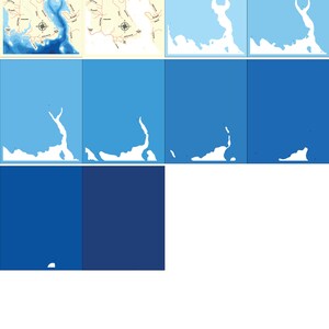Digital File PDF, SVG - Little Assawoman Bay Delaware Bathymetric Depth ...