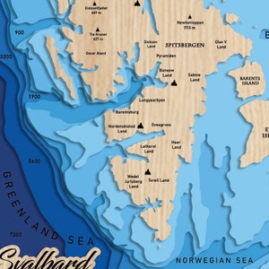 Digital File PDF, SVG - Svalbard Bathymetric Depth Layers SVG File ...