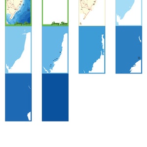 Digital File PDF, SVG - Jersey Shore New Jersey Map, Bathymetric Depth ...