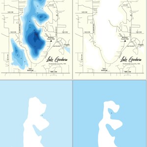 Digital File PDF, SVG Lake Goodwin, Bathymetric Depth Layers SVG File ...