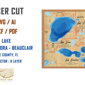 Digital File PDF, SVG - Lake Eustis, Dora, Beauclair Florida ...