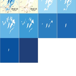 Digital File PDF, SVG - Charleston Lake Ontario Map Bathymetric Depth ...