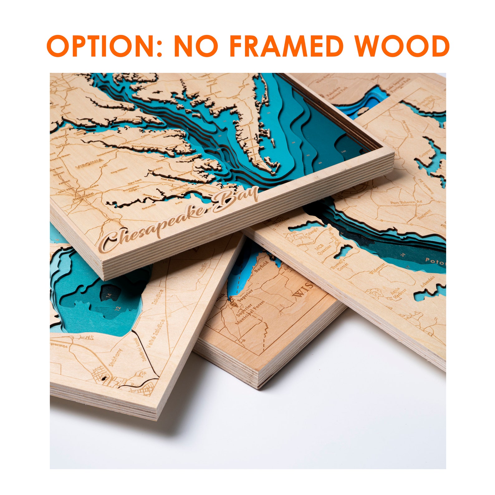 The Great Lakes Map Wood - Custom 3D Map Wood Bathymatric Map, Custom ...