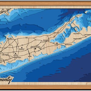 Digital File PDF, SVG - Long Island Sound, Sunfolk County Bathymetric ...