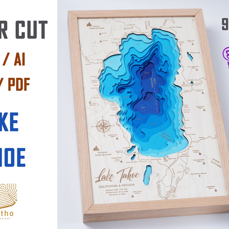 Laser Cut Lake Chart - Etsy