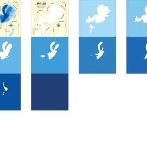 Digital File PDF, SVG - Maple Lake Minnesota Bathymetric Depth Layers ...