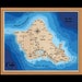 Digital File PDF, SVG - Oahu, Hawaii Map, Bathymetric Depth Layers SVG ...