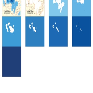 Digital File PDF, SVG - Great Pond Maine, Bathymetric Depth Layers SVG ...