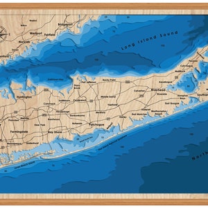 Digital File PDF, SVG - Long Island New York Bathymetric Depth Layers ...